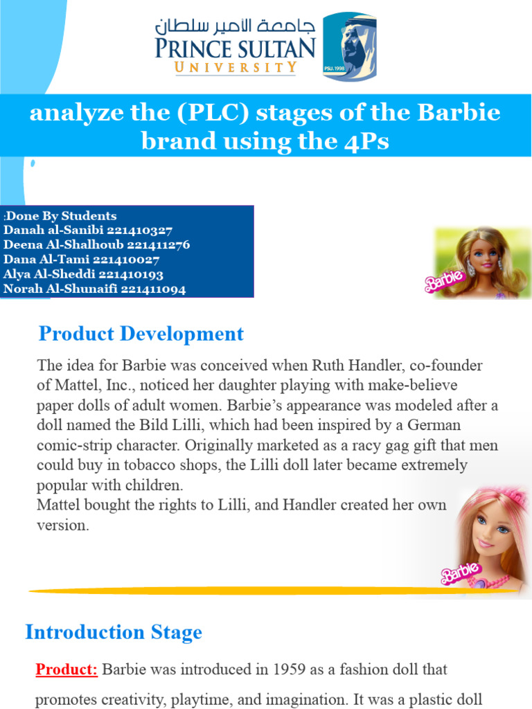 Barbie Brand PLC Analysis Using 4Ps | PDF | Barbie | Mass Media