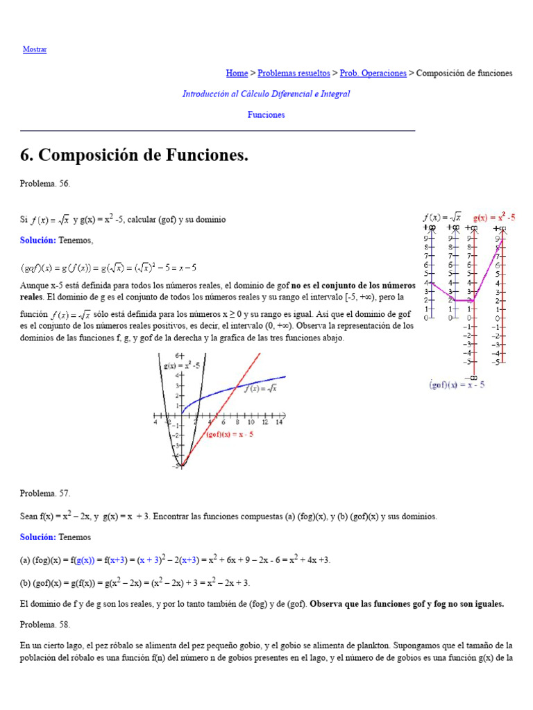 Composicion de funciones | PDF | Función (Matemáticas) | Análisis matemático
