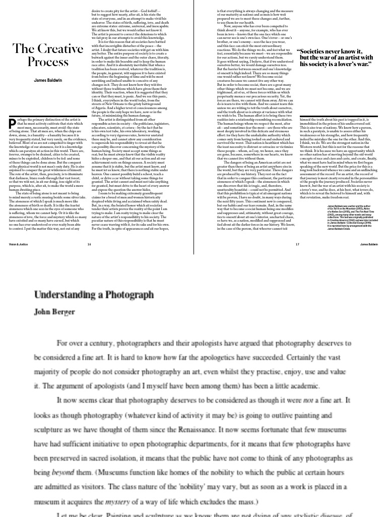 The Creative Process - James Baldwin | PDF | Experience | Truth