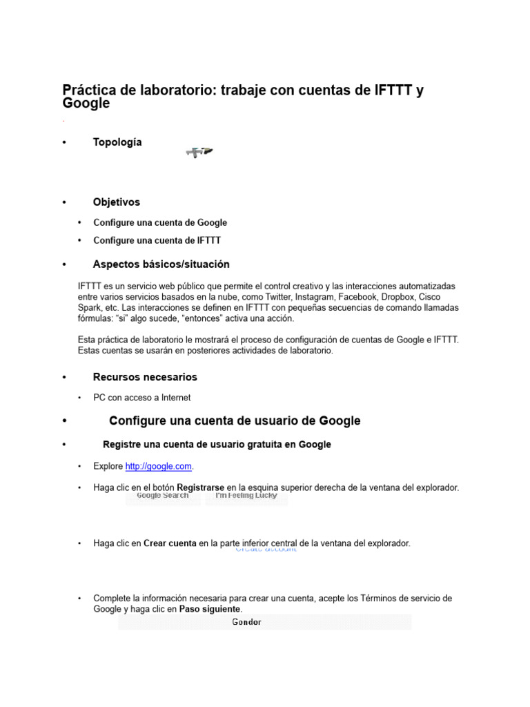 6.3.1.4 Lab - Working With IFTTT and Google Accounts | PDF | Ventana (informática) | Red mundial