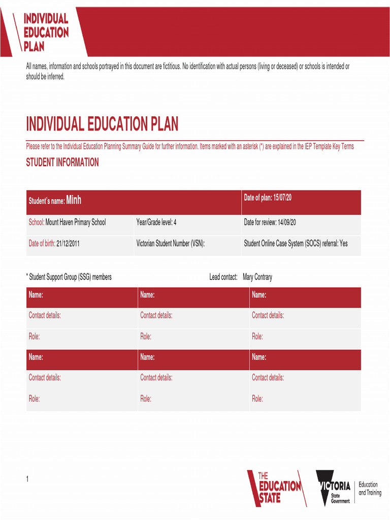 IEP Exemplar Minh | PDF | Phonics | Teachers
