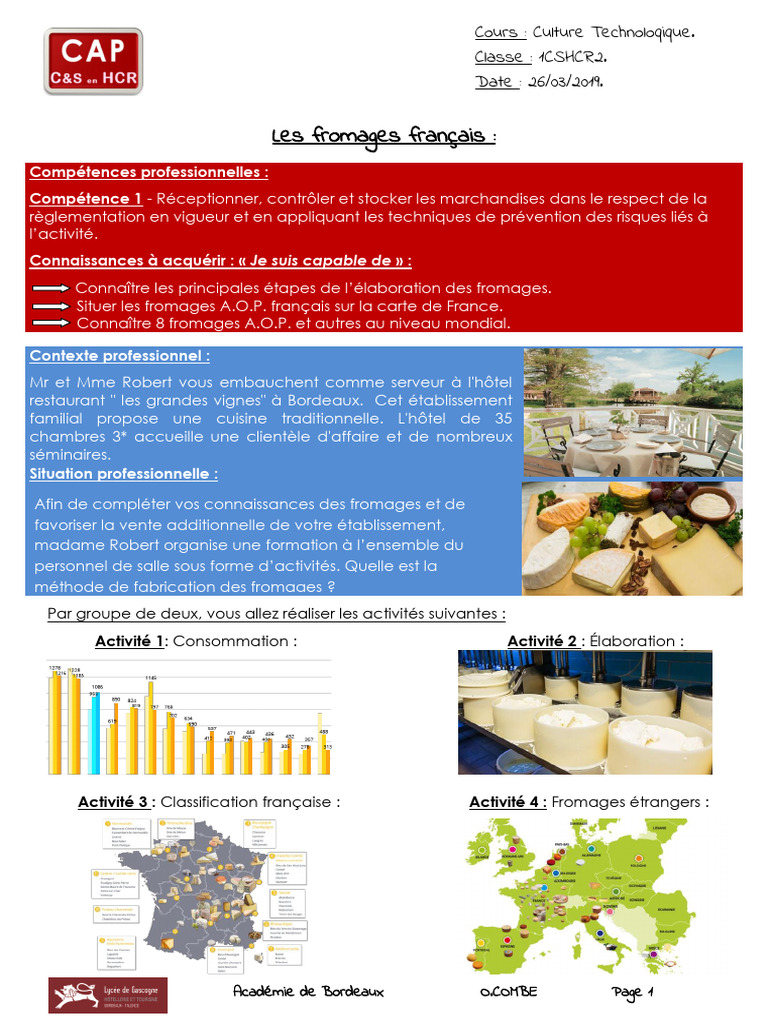 Classification des Fromages Français | PDF | Fromage | Mozzarella