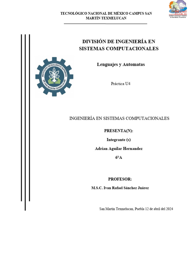 Practicau4 L.A Aguilar - Adrian 6°A | PDF | Informática | Ciencias de ...