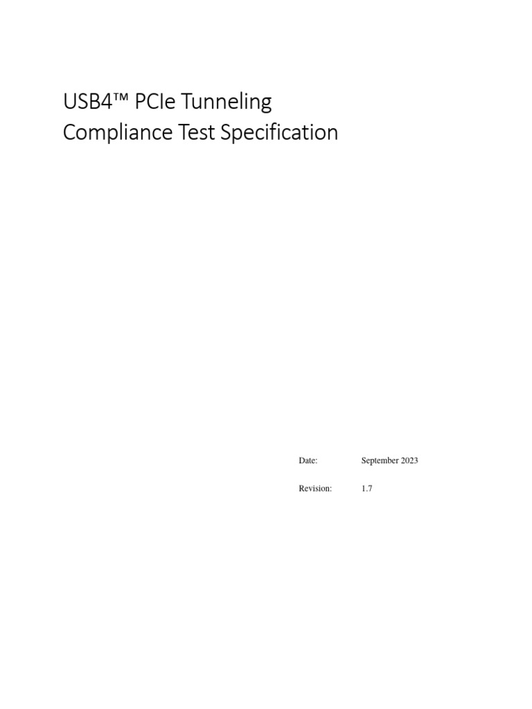 USB4 PCIe Tunneling CTS Rev 1.7 - CLEAN | PDF | Network Packet | Computer Standards