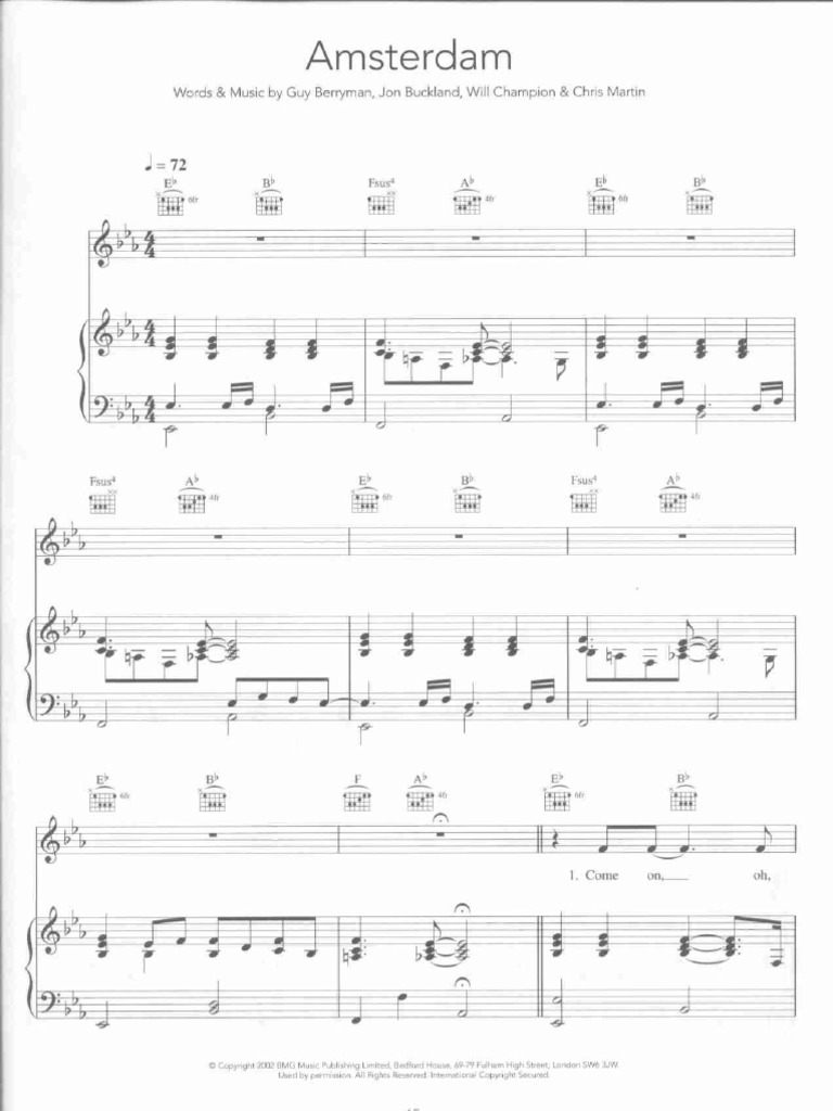 Coldplay Sheet Music | PDF | Loisirs