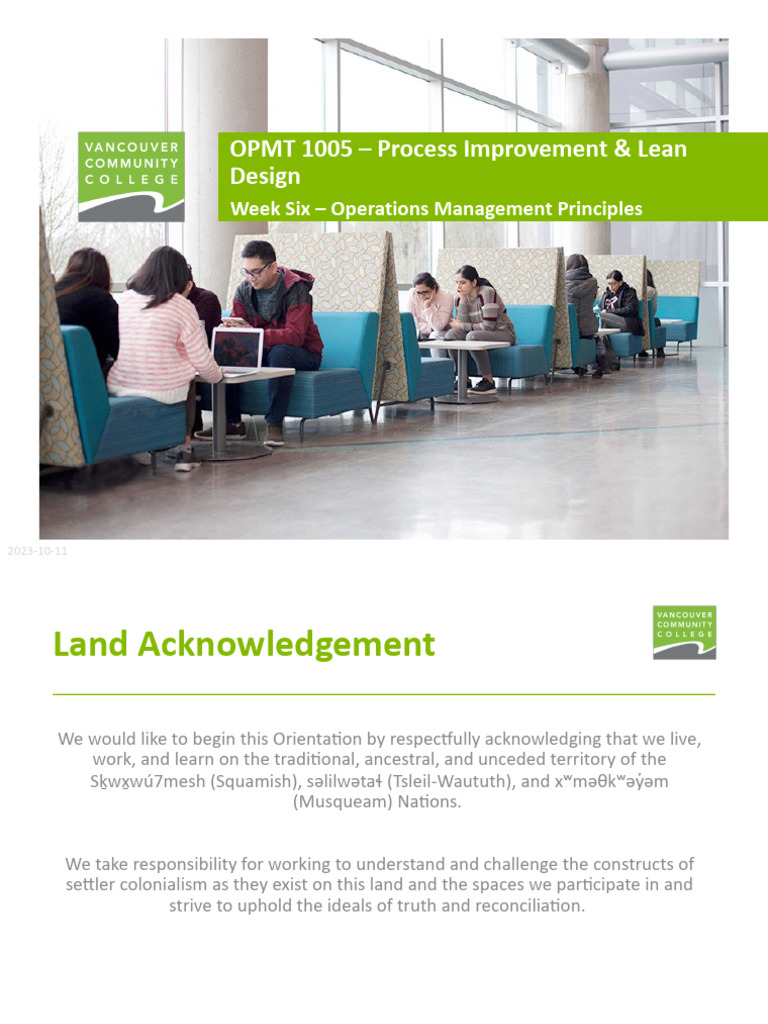 OPMT 1005 - Week Six - Operations Management | PDF | Production And ...