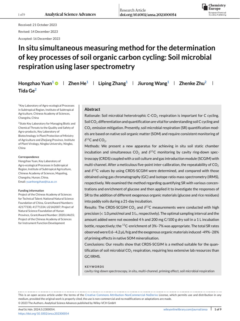 Yuan, Hongzhao - 2024 - in Situ Simultaneous Measuring Method For The Determination of Key ...