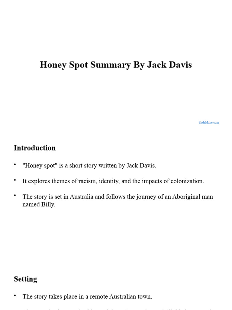Honey Spot Summary by Jack Davis | Download Free PDF | Storytelling | Indigenous Peoples