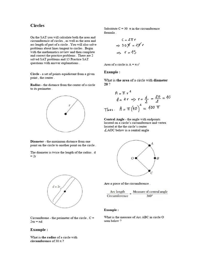 Circles | PDF | Circle | Area