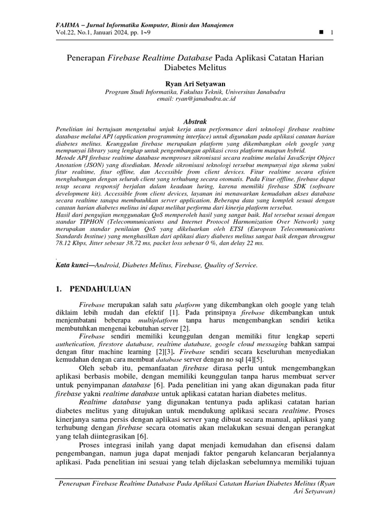 01 Penerapan Firebase Realtime Database Pada Aplikasi Catatan Harian Diabetes Melitus 01 09 Pdf 