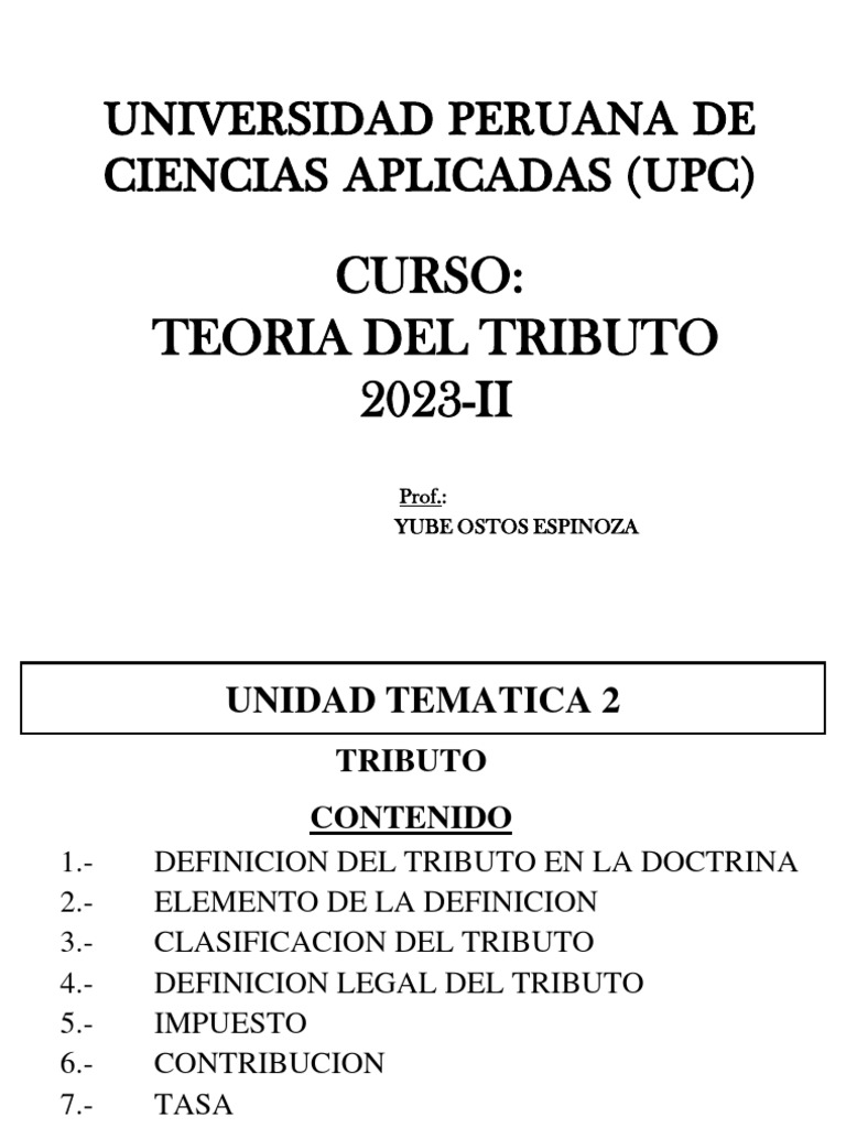 Clase 02-Tributo | PDF | Impuestos | Gobierno