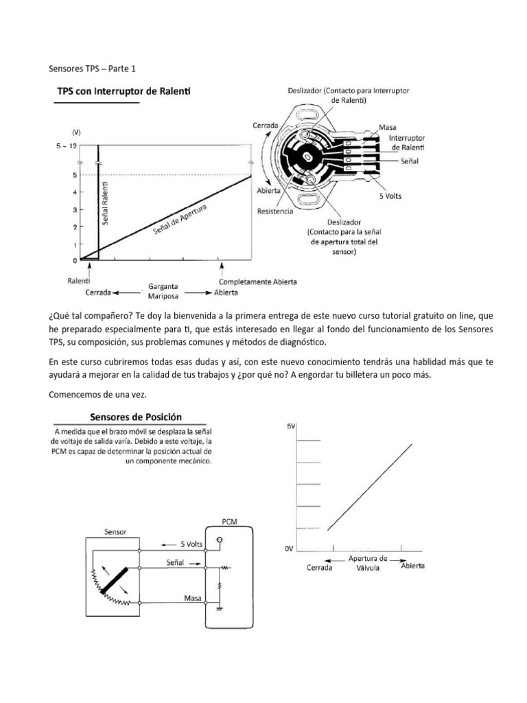 Diagrama y Tipos de Sensores TPS | PDF | Electrónica | Sensor