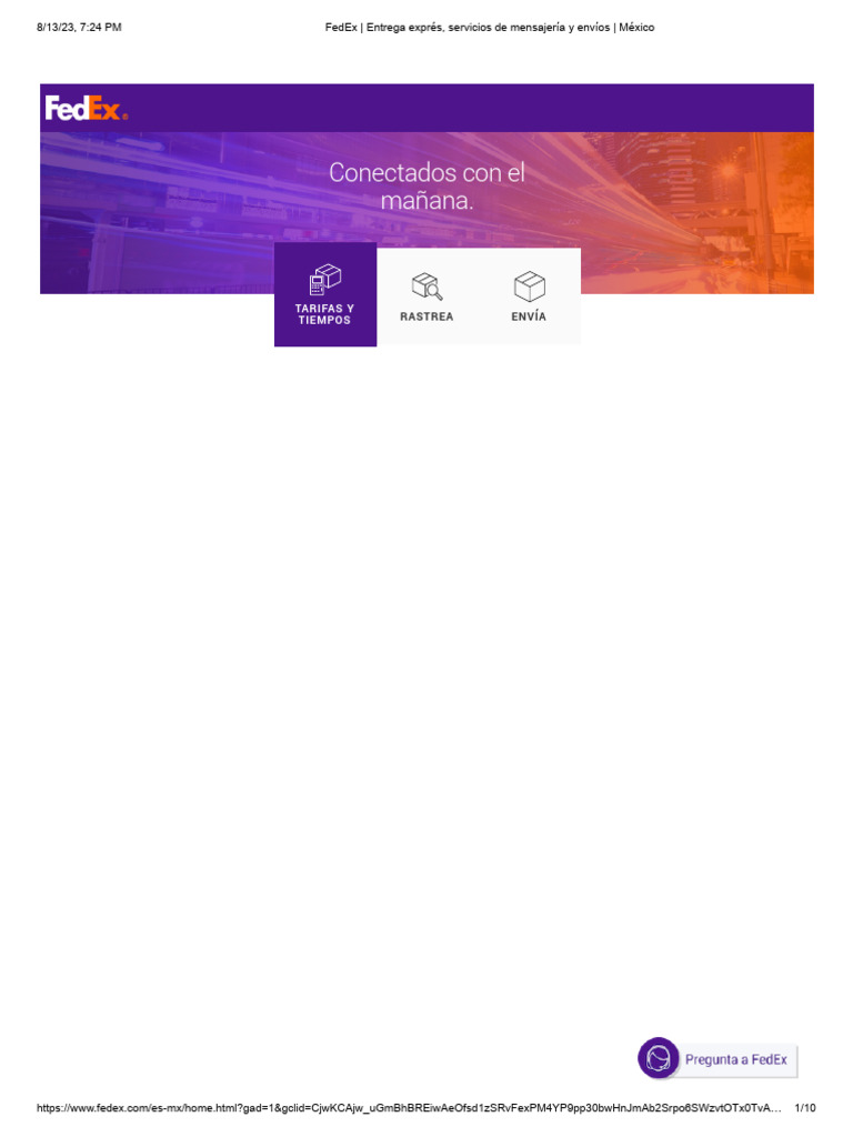 FedEx _ Entrega exprés, servicios de mensajería y envíos _ México | PDF