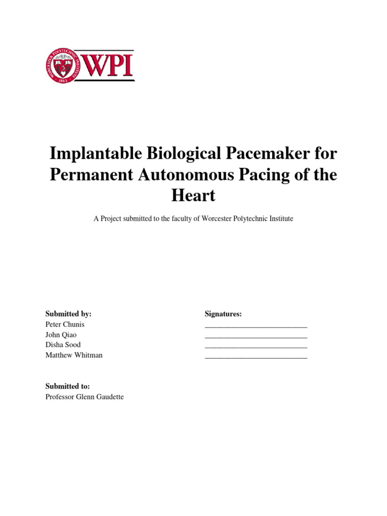 Implantable Biological Pacemaker For Permanent Autonomous Pacing of The ...