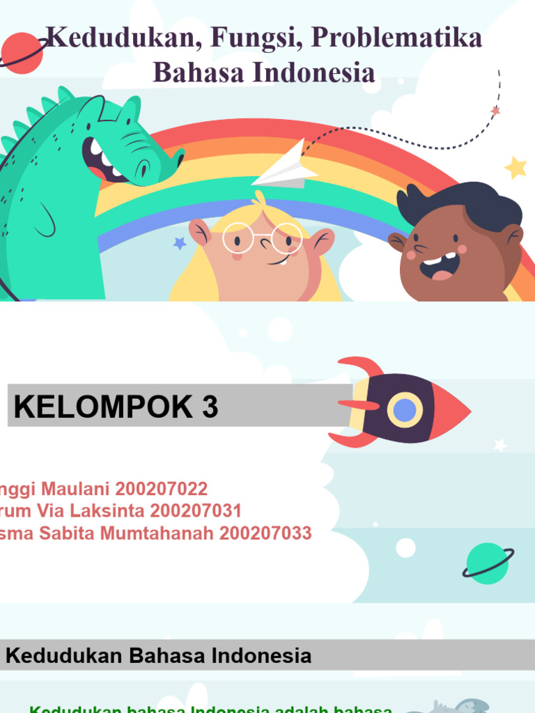 Per.4 - Kel.3 Kedudukan, Fungsi, Problematika Bahasa Indonesia | PDF