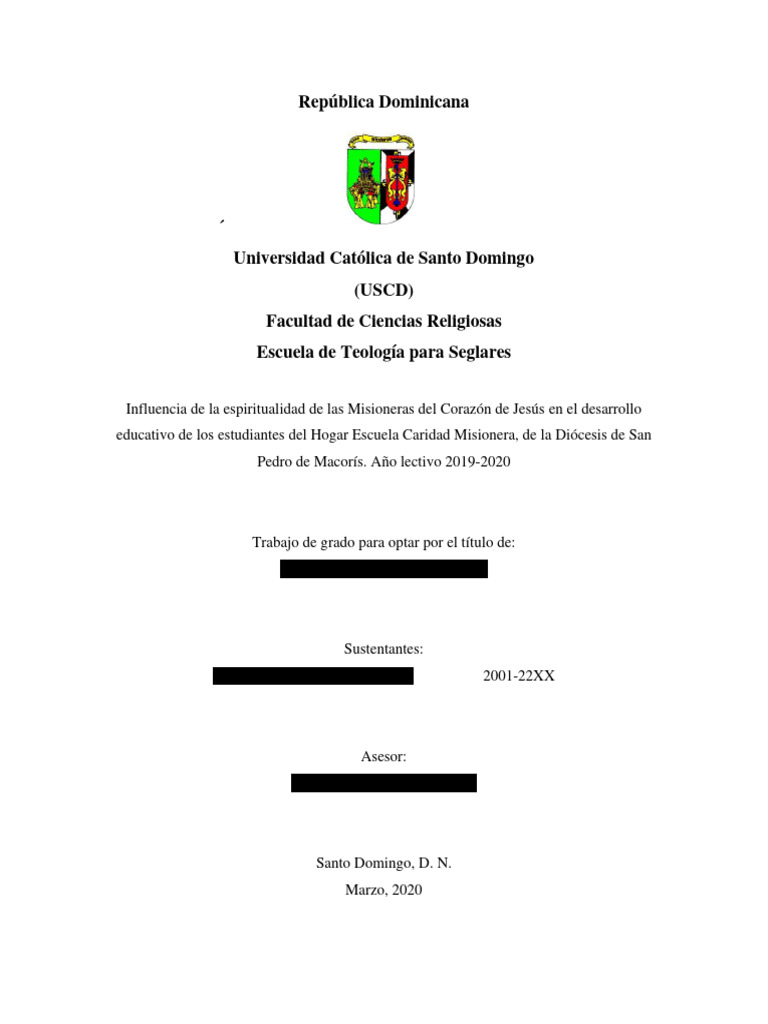 Modelo de Tesis Grados | PDF | Iglesia Católica | Paz