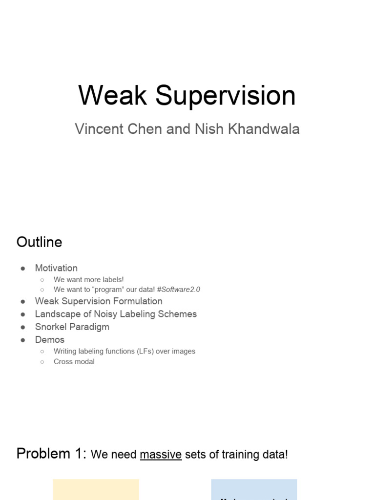 Weak Supervision for Data Labeling | PDF | Machine Learning | Applied ...