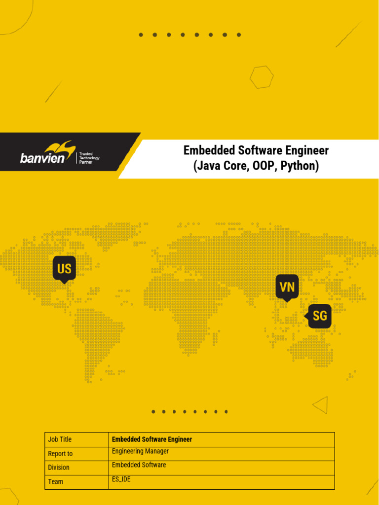 Job Description Embedded Software Engineer Java Pdf Object