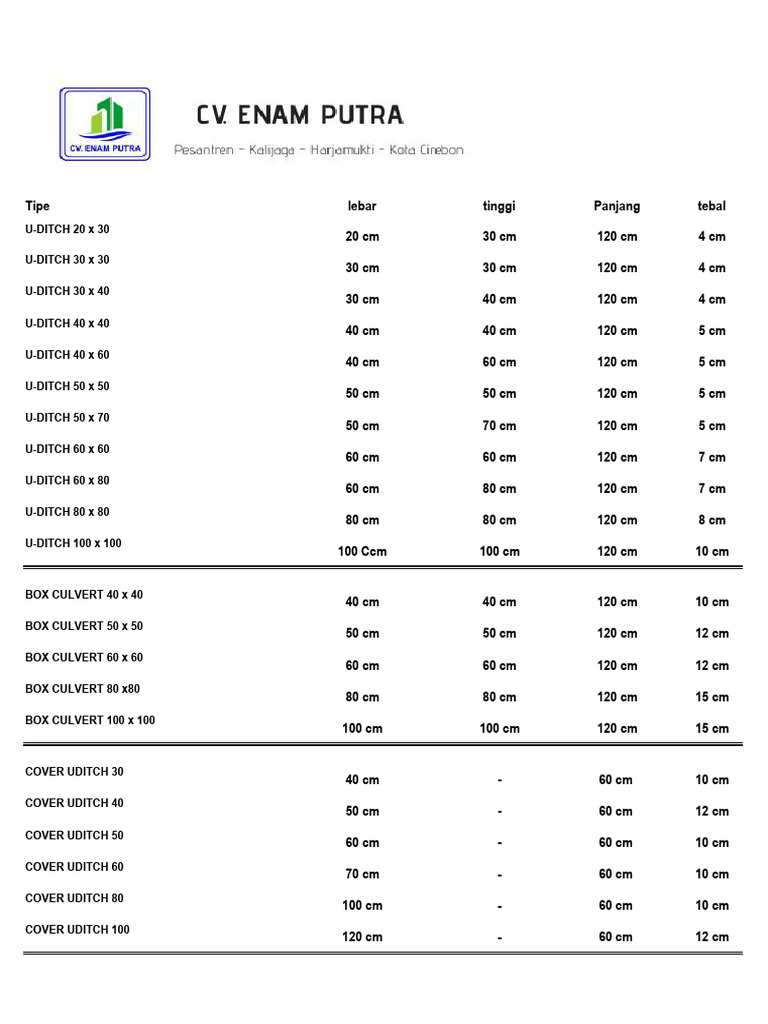 Katalog Uditch Enam Putra | PDF