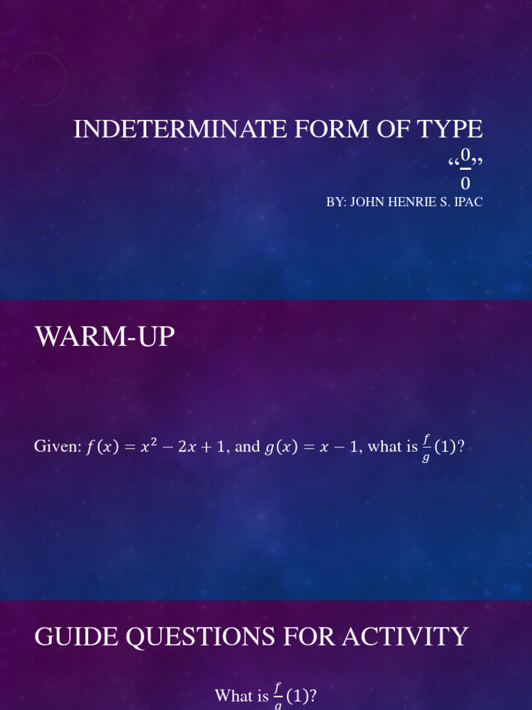 Indeterminate Function of Type 0 Over 0 | PDF