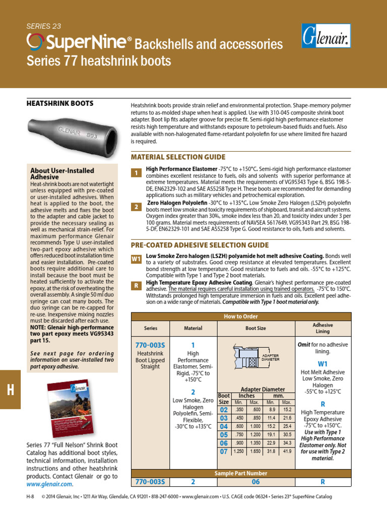 Series 77 Heatshrink Boots Guide | PDF | Epoxy | Adhesive
