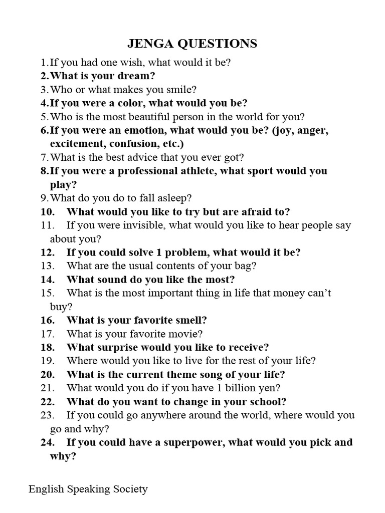 Conversation Starters for Students | PDF | Psychology
