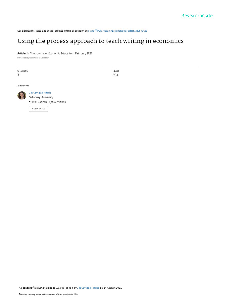 Complete... Using The Process Approach To Teach Writing in Economics ...