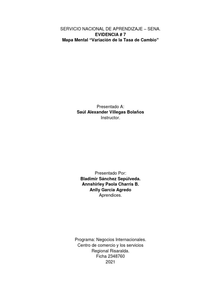 Act 1 - Mapa Mental Variacion Moneda | PDF | Tipo de cambio | Moneda