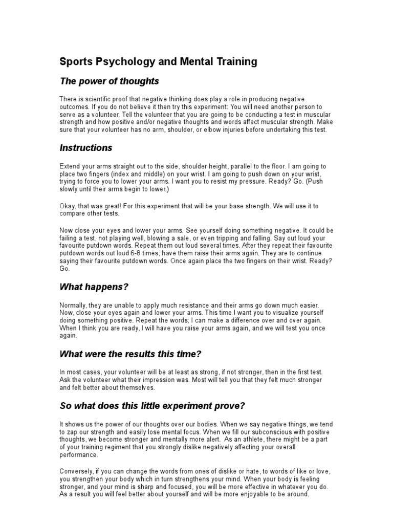 Mental Training for Athletic Success | PDF | Motivation | Motivational