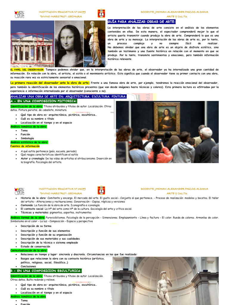 ANALIZANDO UNA OBRA DE ARTE | PDF | Escultura | Pinturas