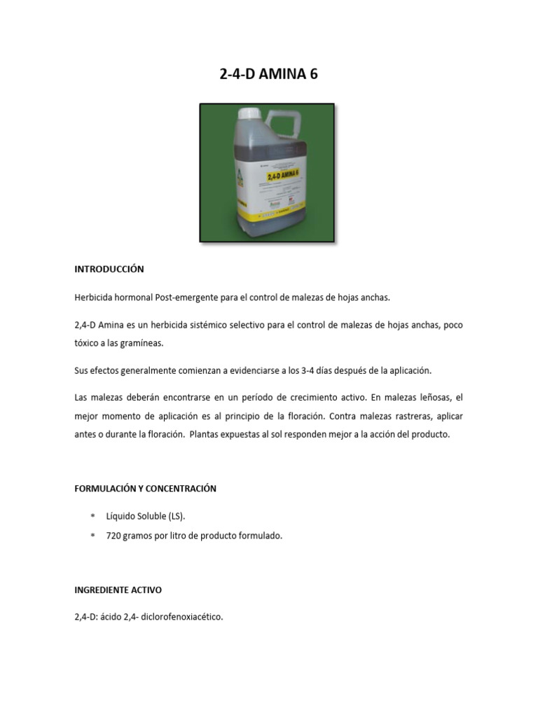 Amina 6 | PDF | Químicos agriculturales | Agricultura