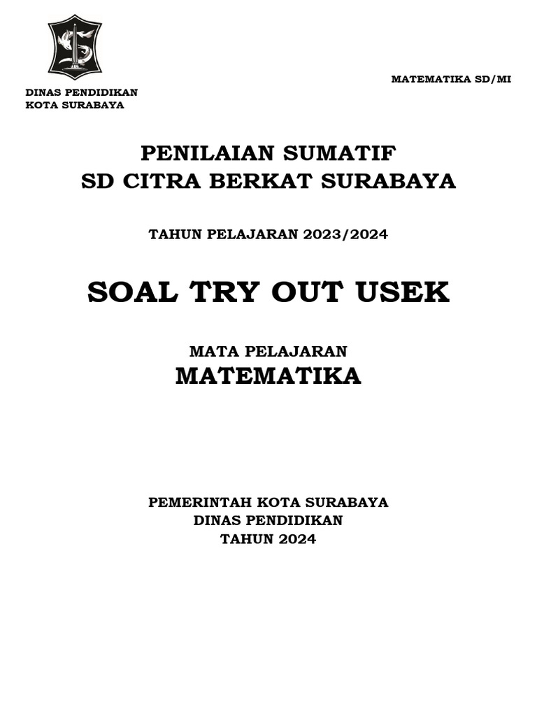 Soal To Usek 2024 | PDF