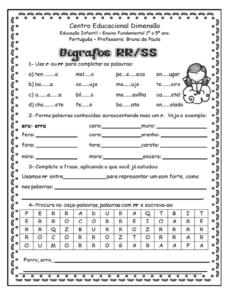 Usando Os Digrafo SS e RRsosprofessoratividades | PDF