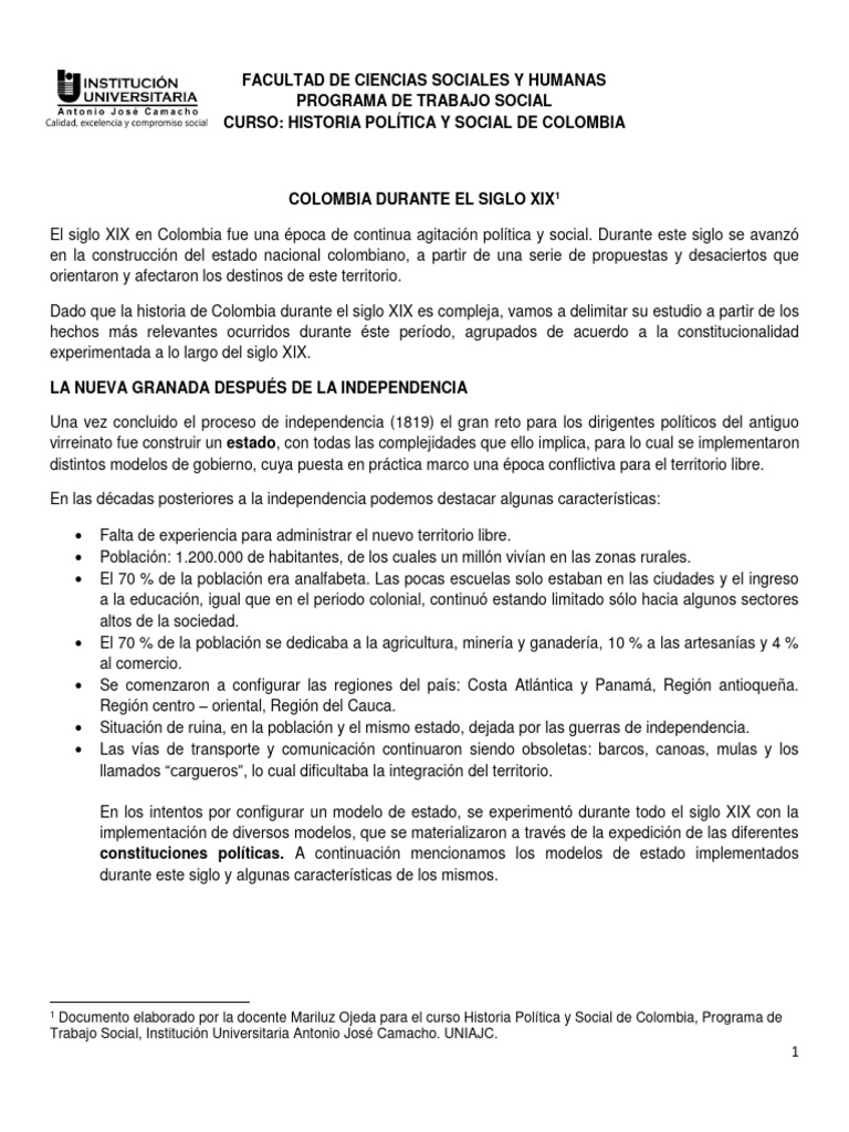 Colombia - Durante - El - Siglo - XIX 2 | PDF | Colombia | Panamá
