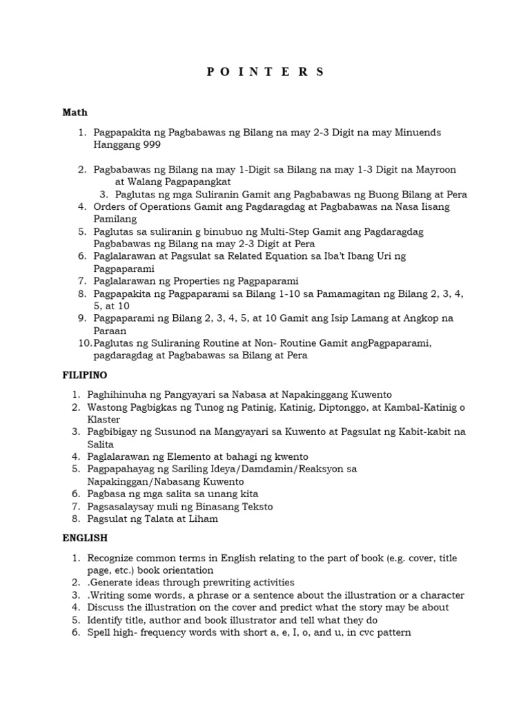 Pointers Second Quarter | PDF