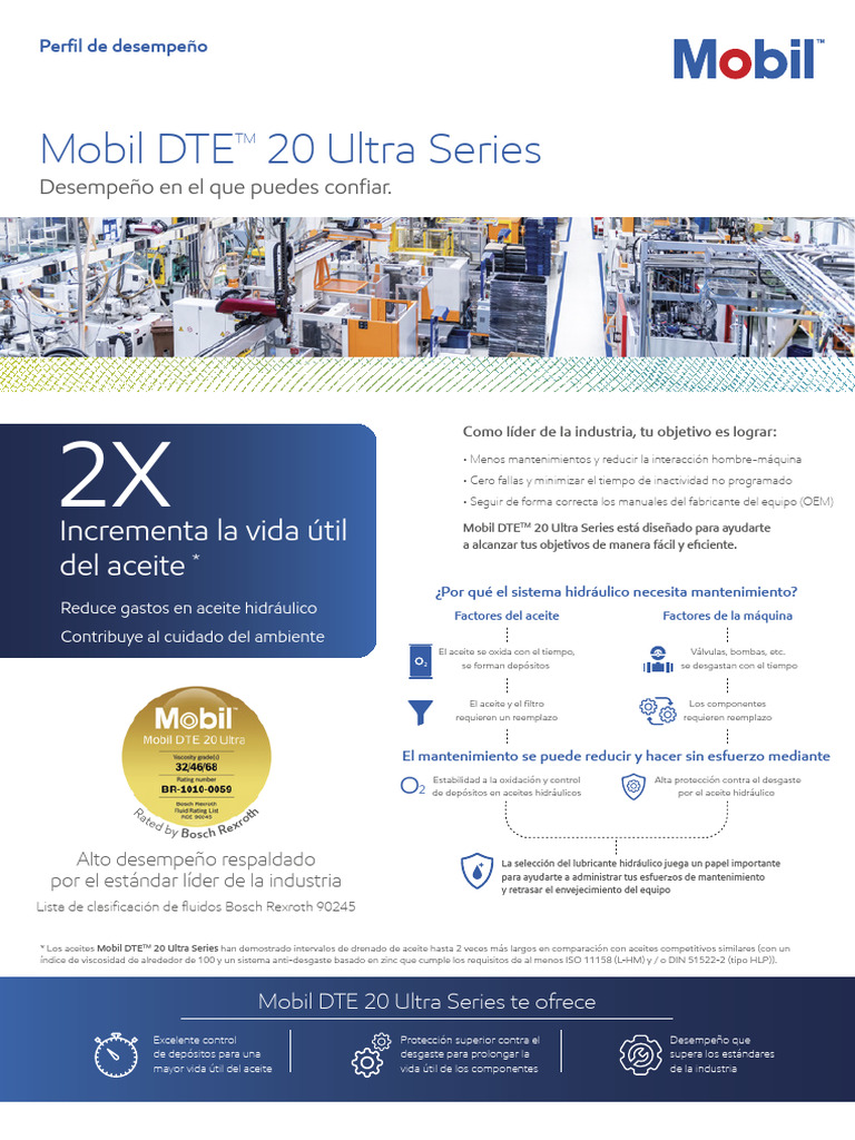 Mobil DTE 20 Ultra Series - Perfil de Desempeno - Feb2020 | PDF ...