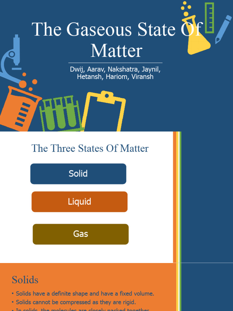 The Gaseous State of Matter | PDF | Gases | Liquids