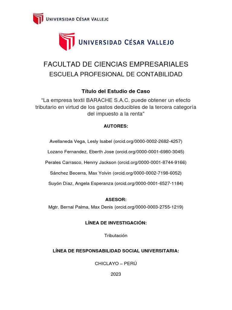 Efecto Tributario en BARACHE S.A.C. | PDF | Impuestos | Business