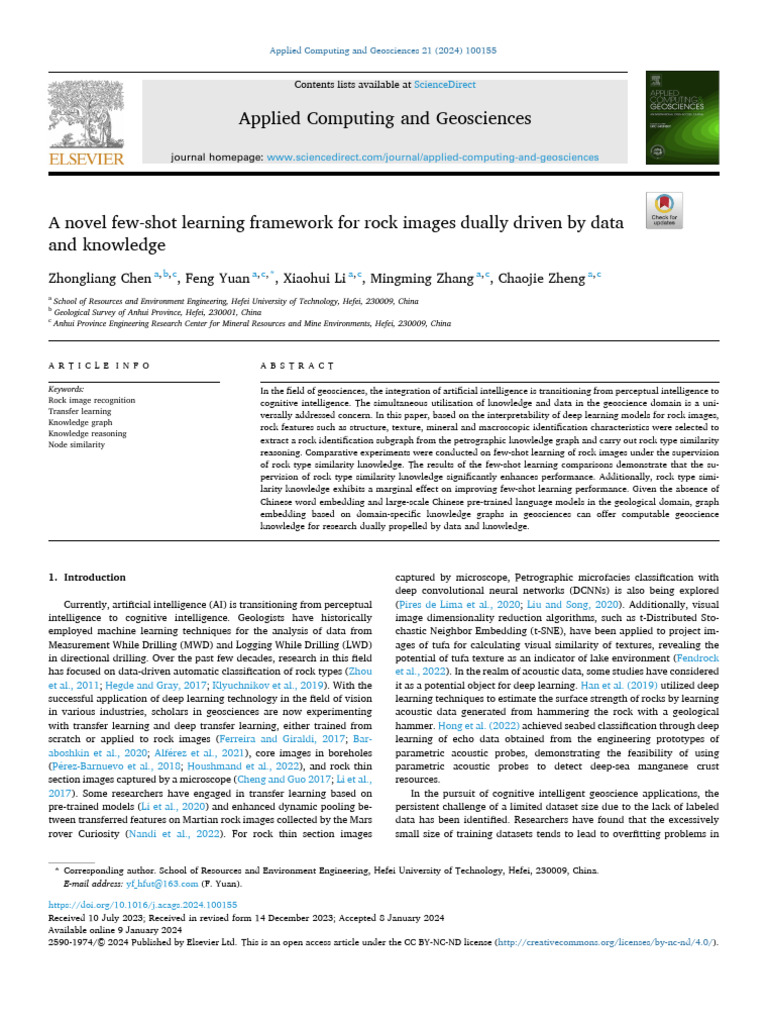 A Novel Few-Shot Learning Framework For Rock Images Dually Driven by ... A Novel Few-Shot Learning Framework For Rock Images Dually Driven by ...