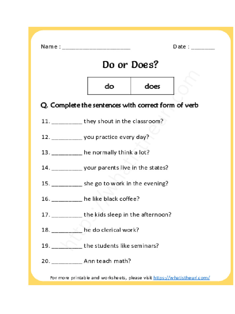 Do Does | PDF