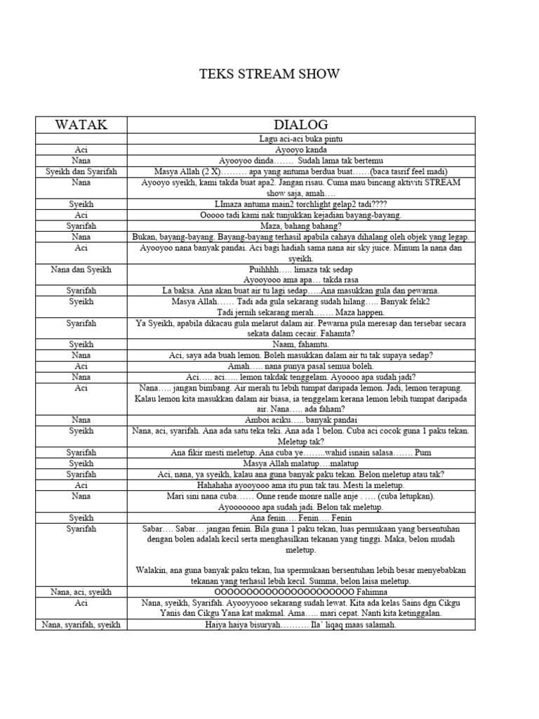 Teks Stream Show | PDF