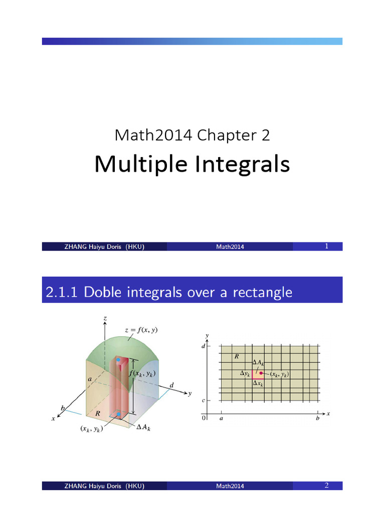 Multiple Integrals in Math2014 | PDF | Mathematical Analysis | Calculus