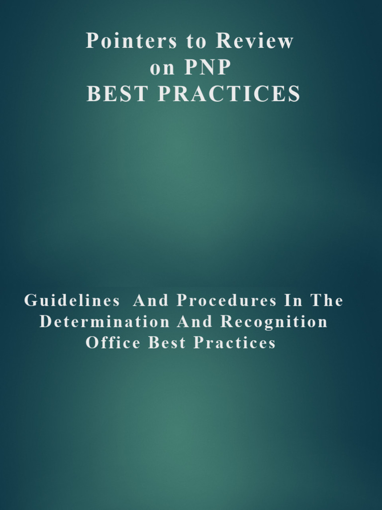 Pointers to Review on Police Best Practices (2) | PDF | Police