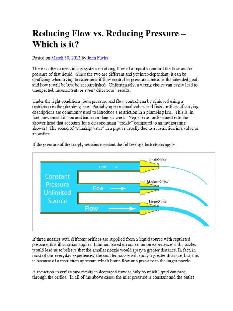 Reducing Flow Vs | PDF | Pressure | Fluid Dynamics