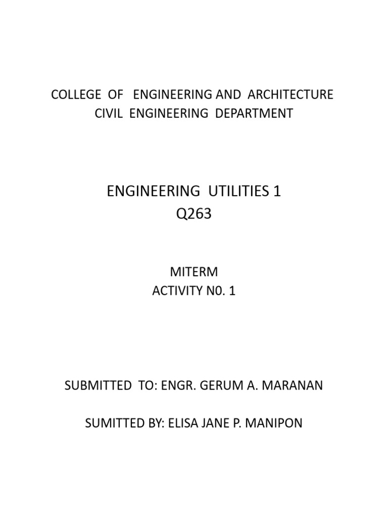 Engineering Utilities Midterm | PDF