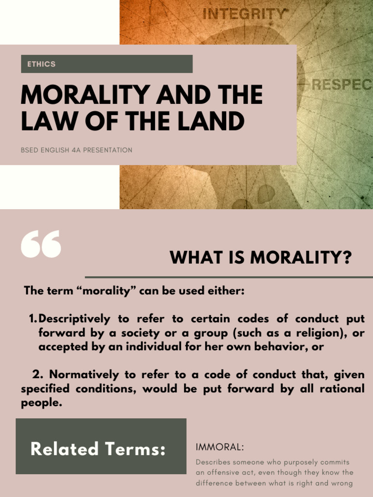 Morality and The Law of The Land | Download Free PDF | Morality ...