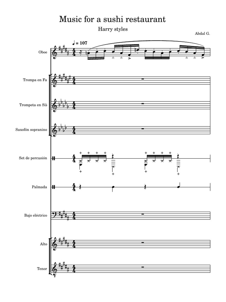 Music For A Sushi Restaurant | PDF