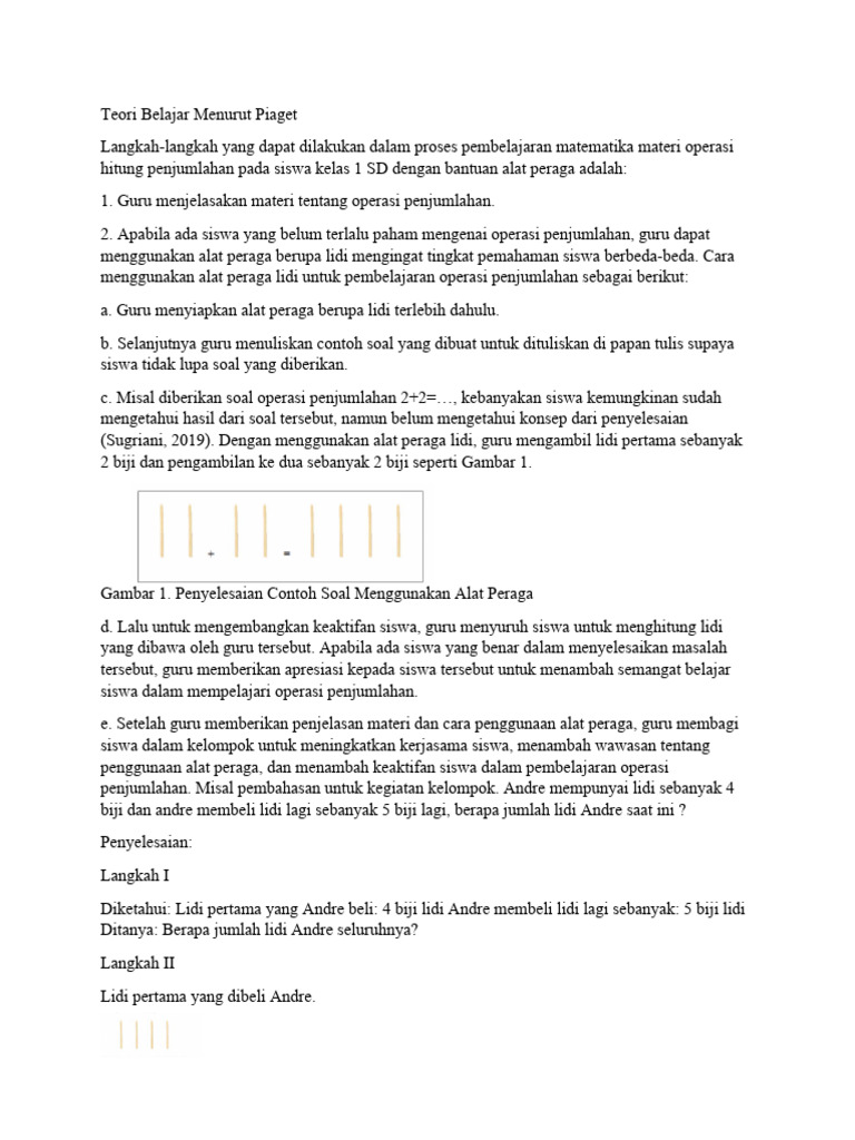 Teori Belajar Menurut Piaget | PDF Teori Belajar Menurut Piaget | PDF