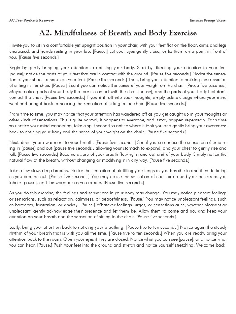 Mindfulness for Psychosis Recovery | PDF | Breathing