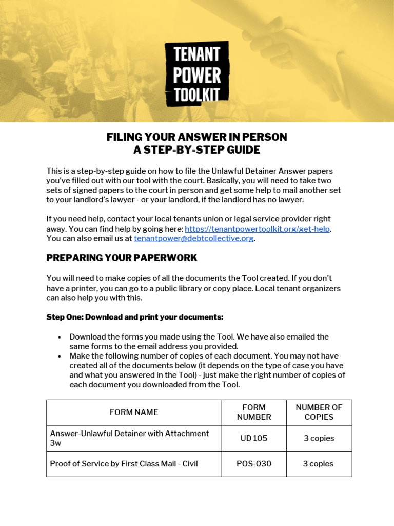 Step-by-Step Unlawful Detainer Answer Guide | PDF | Eviction | Judiciaries